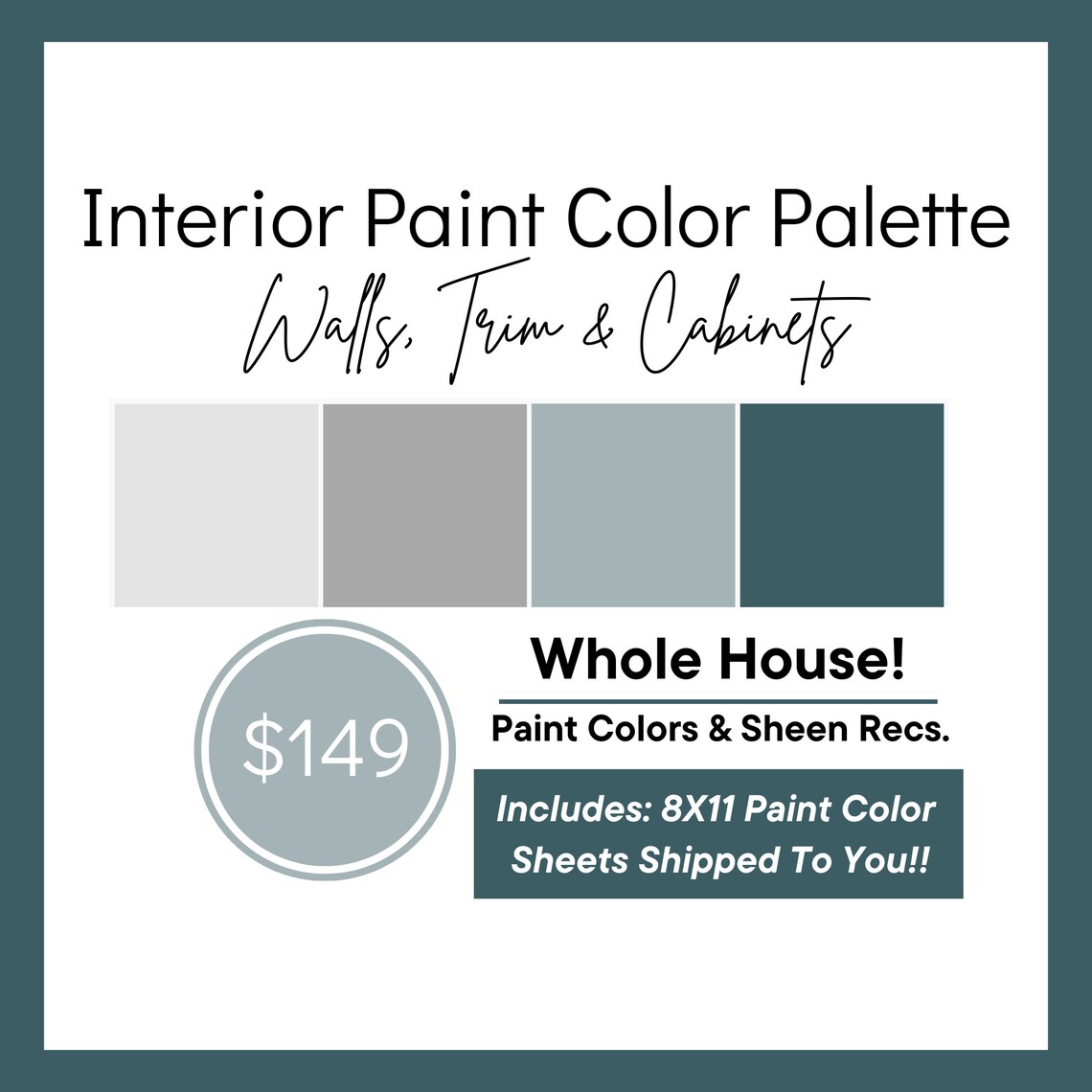 Custom Interior Paint Color Palette - Etsy