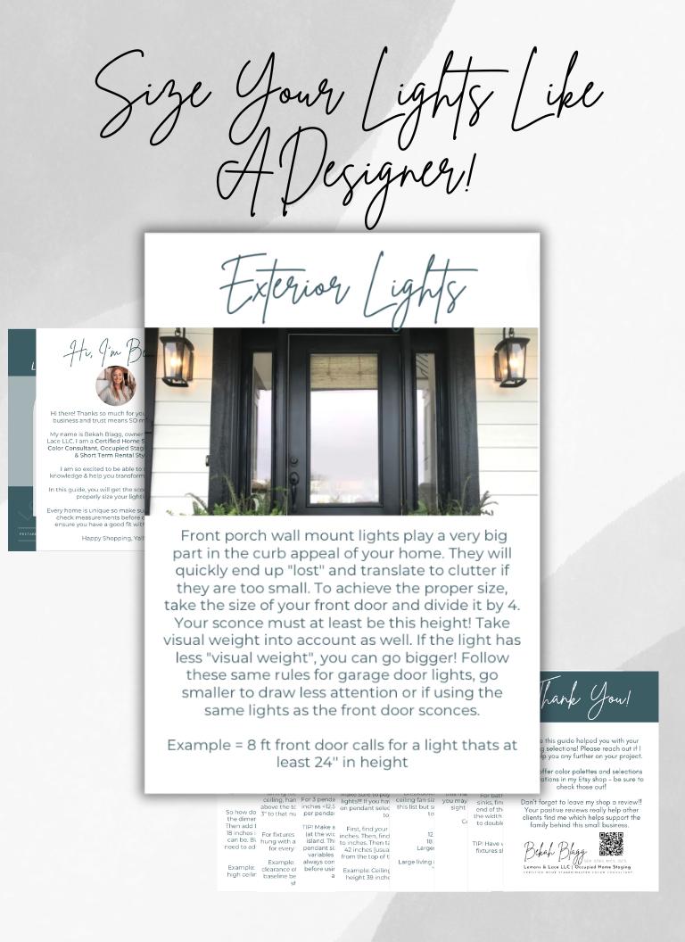 Home Lighting Size Guide (sconces, Chandeliers, Pendants, Vanity Lights ...