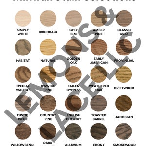 Minwax Stain Chart Download - Etsy