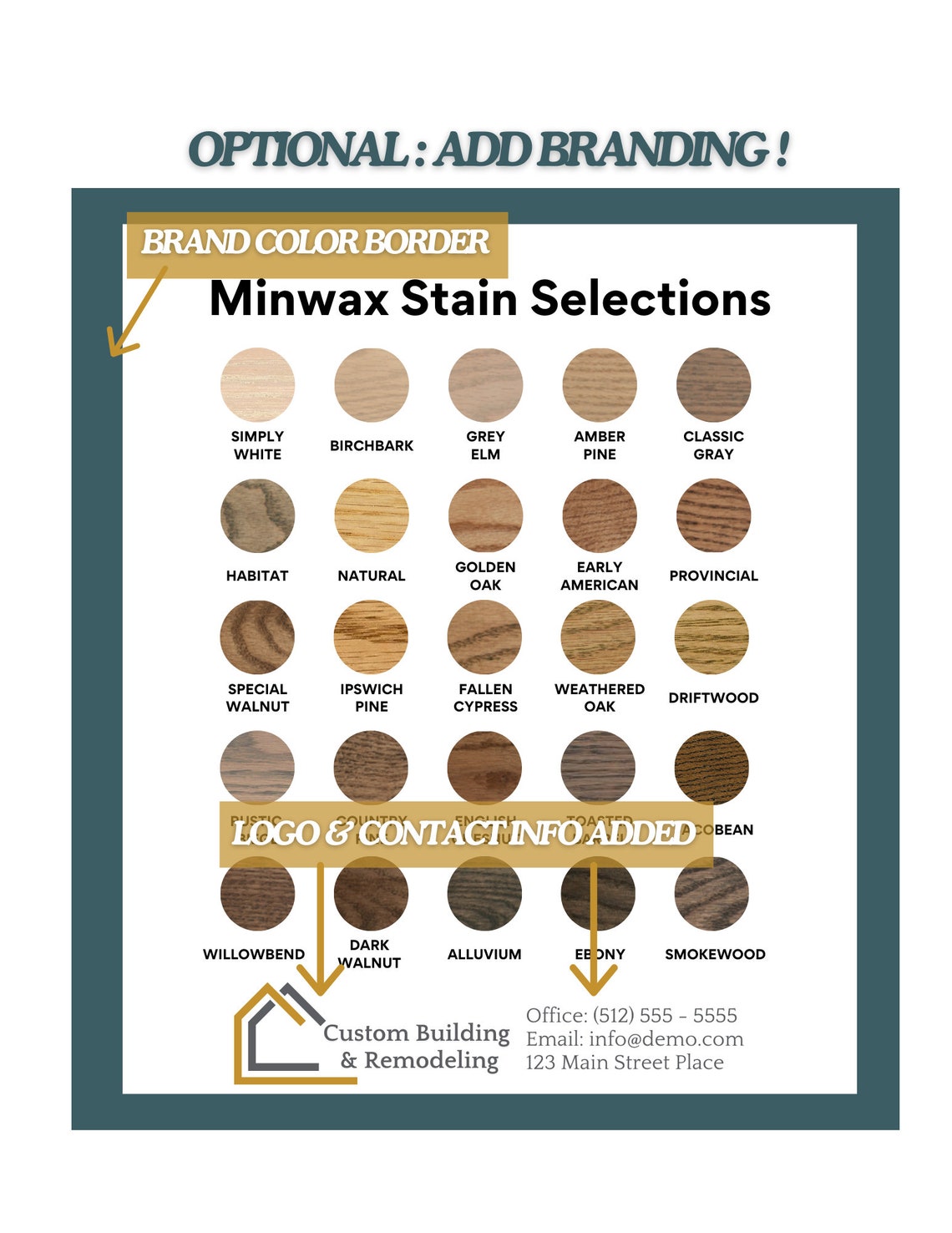 Minwax Stain Chart Download - Etsy
