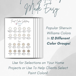 Sherwin Williams Paint Colors by Color Group - Etsy