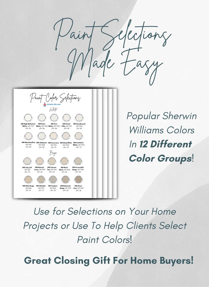 Sherwin Williams Paint Colors by Color Group - Etsy