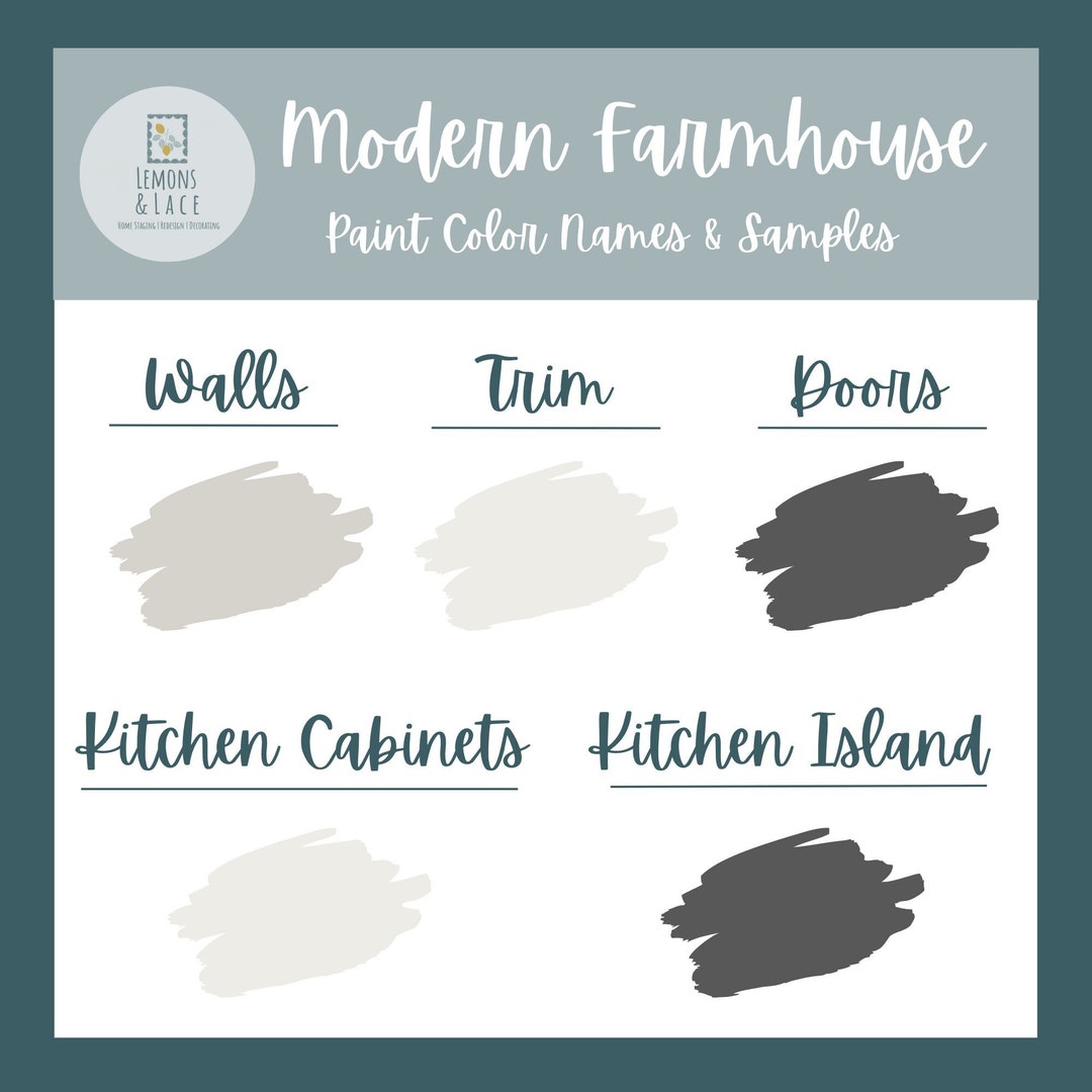 Samples Included Sherwin Williams Paint Palette modern Farmhouse Gray ...