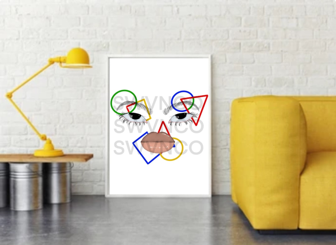 Abstract Red, Green, Yellow, and Blue Face Art | Digital Face Art ...