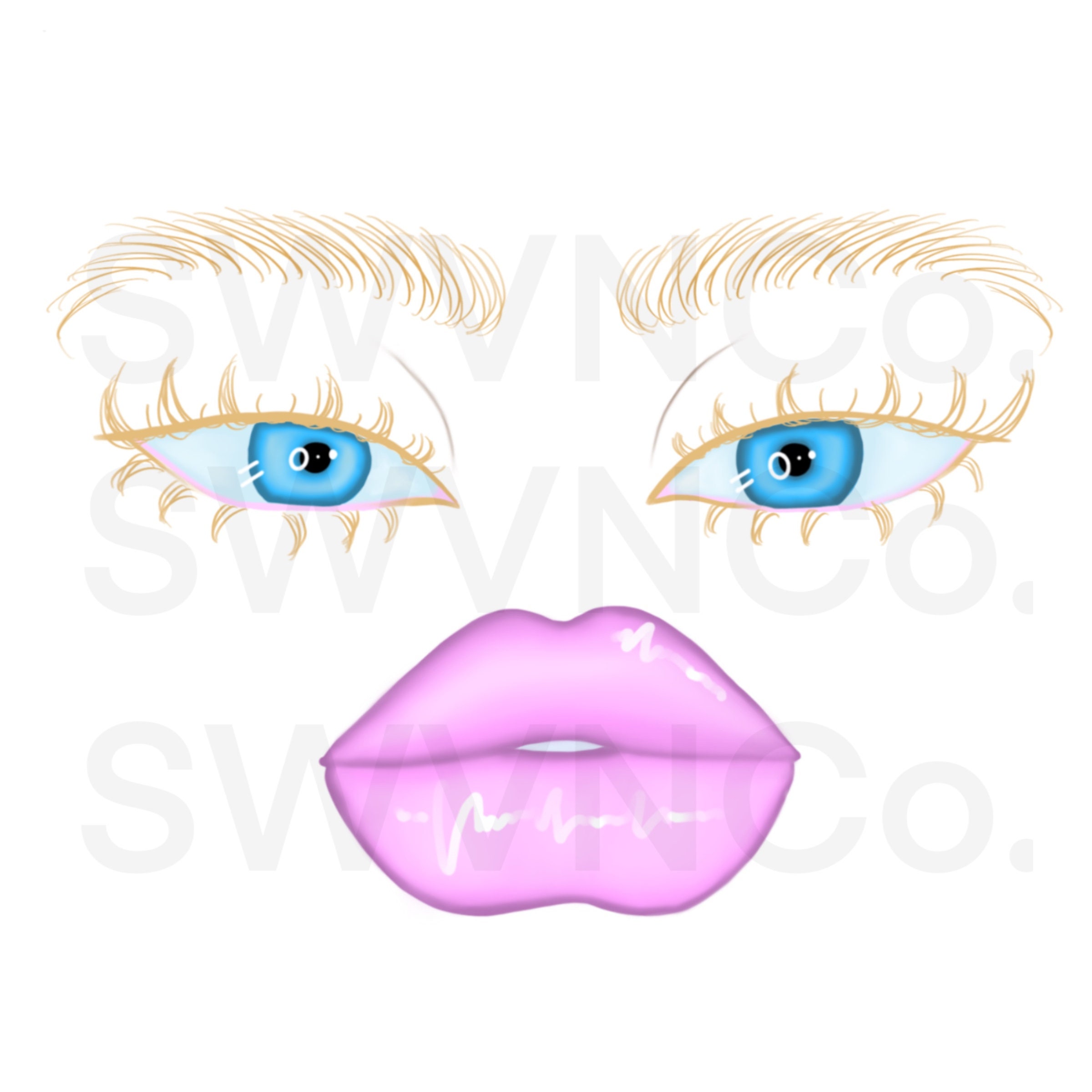 Botox Barbie | Blonde | Pink Lips | Blue Eyes | Digital Print ...