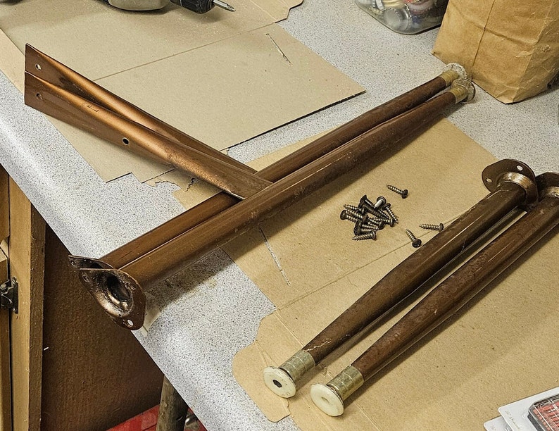 Vintage Mid-century Metal Table Legs (reclaimed) - 20" Total Height - Etsy
