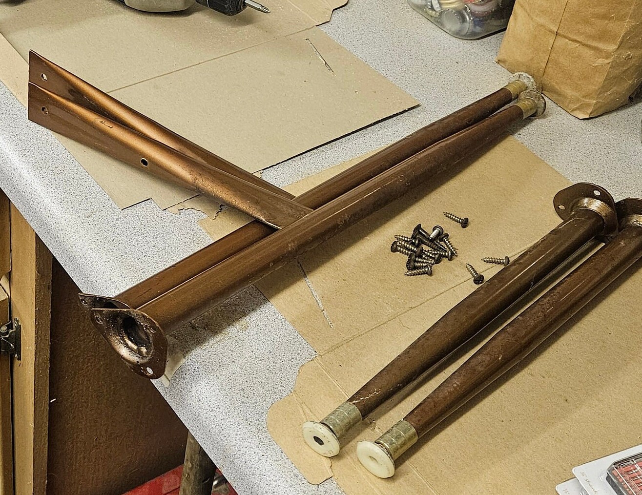 Vintage Mid-century Metal Table Legs (reclaimed) - 20" Total Height - Etsy