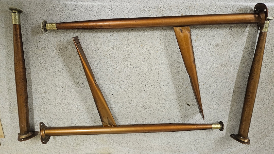 Vintage Mid-century Metal Table Legs (reclaimed) - 20" Total Height - Etsy