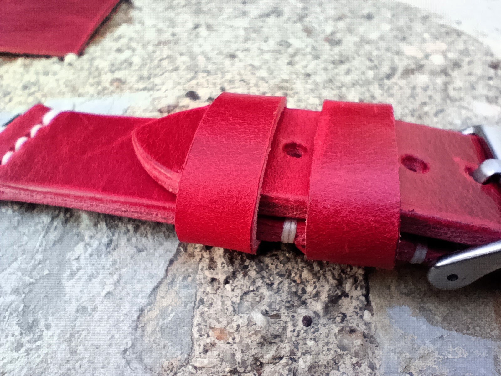 Crimson Red Apple Watch Band, Full Vegetal Premium Double Layer of ...