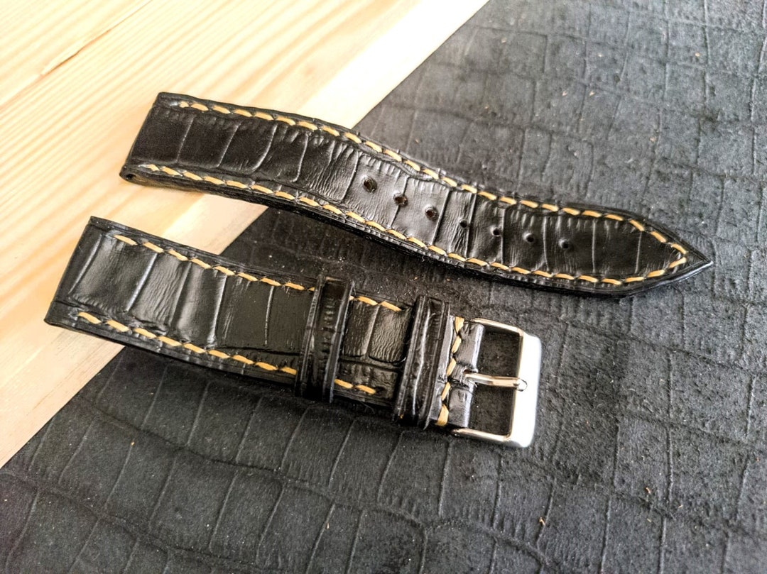 Aligator Leather Watch Strap, Anniversary Gift, Alligator Pattern ...