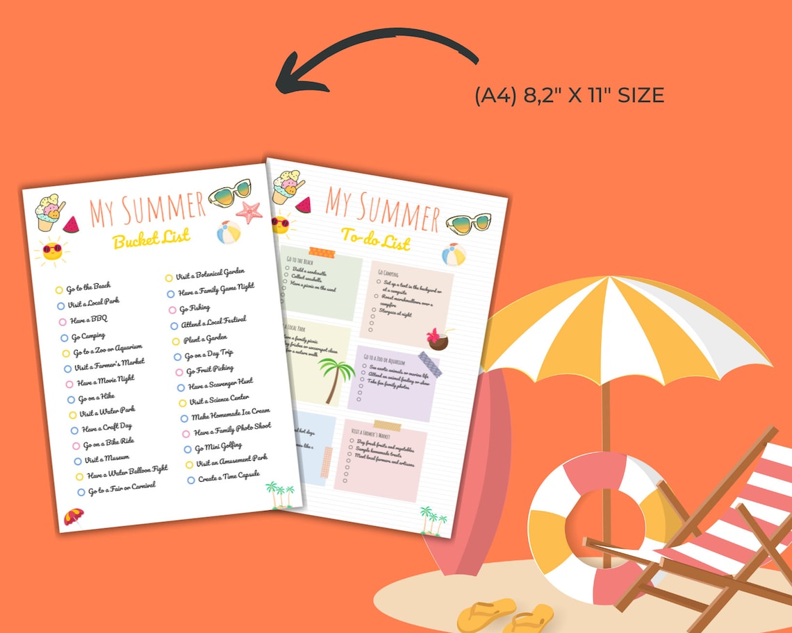 Summer Bucket List Printable, Summer To-do List, Family Bucket List ...