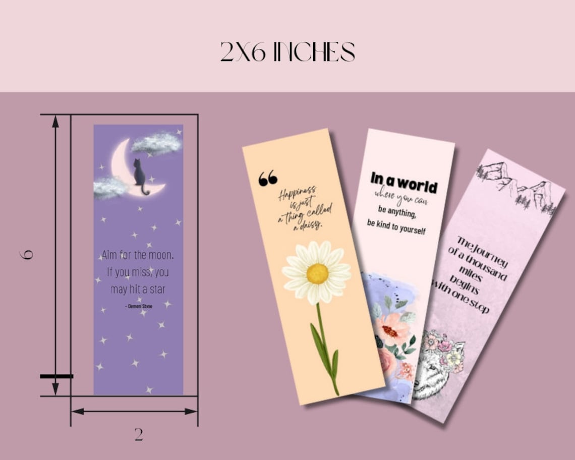 Aesthetic Bookmarks, Digital Bookmarks, Printable Bookmarks, Easy ...