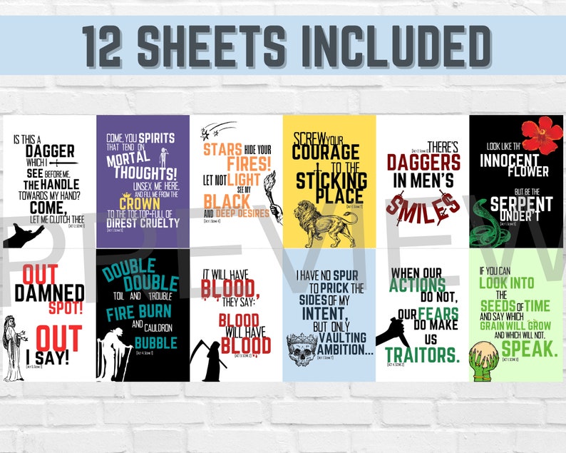 Macbeth Quotations - Key Quotes | Display Posters | Digital Download ...