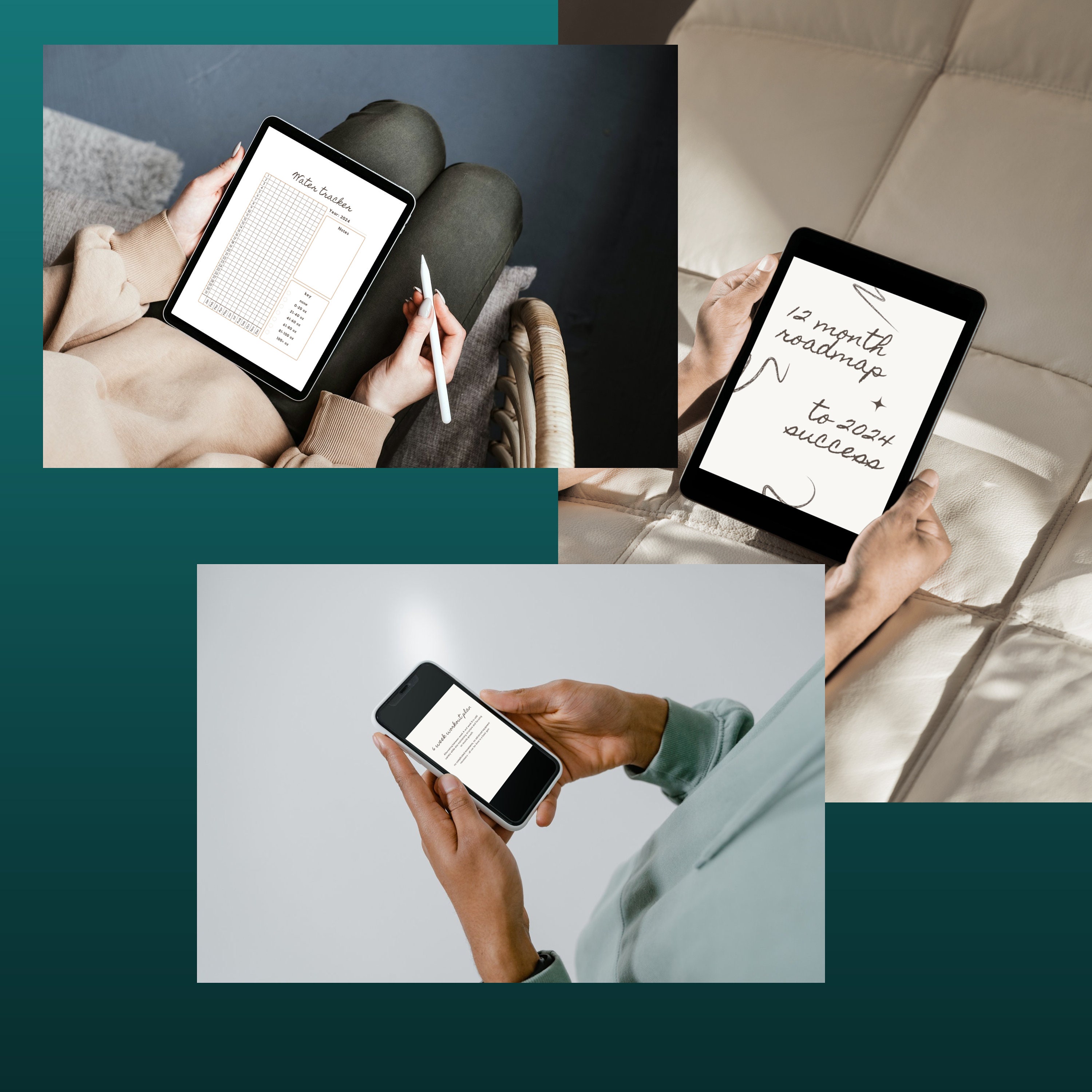 12 Month Roadmap 2024 Bullet Journal, Habit Tracker, Workout Planner ...