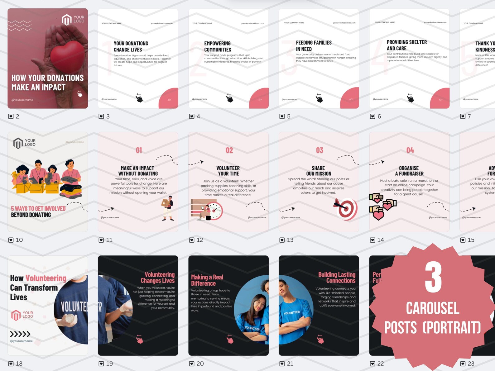 132 X Social Media Templates for Charities | Instagram Template Designs ...