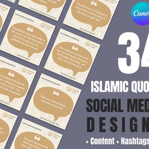 34 X Islamic Quotes Social Media Designs Content Hashtags - Etsy