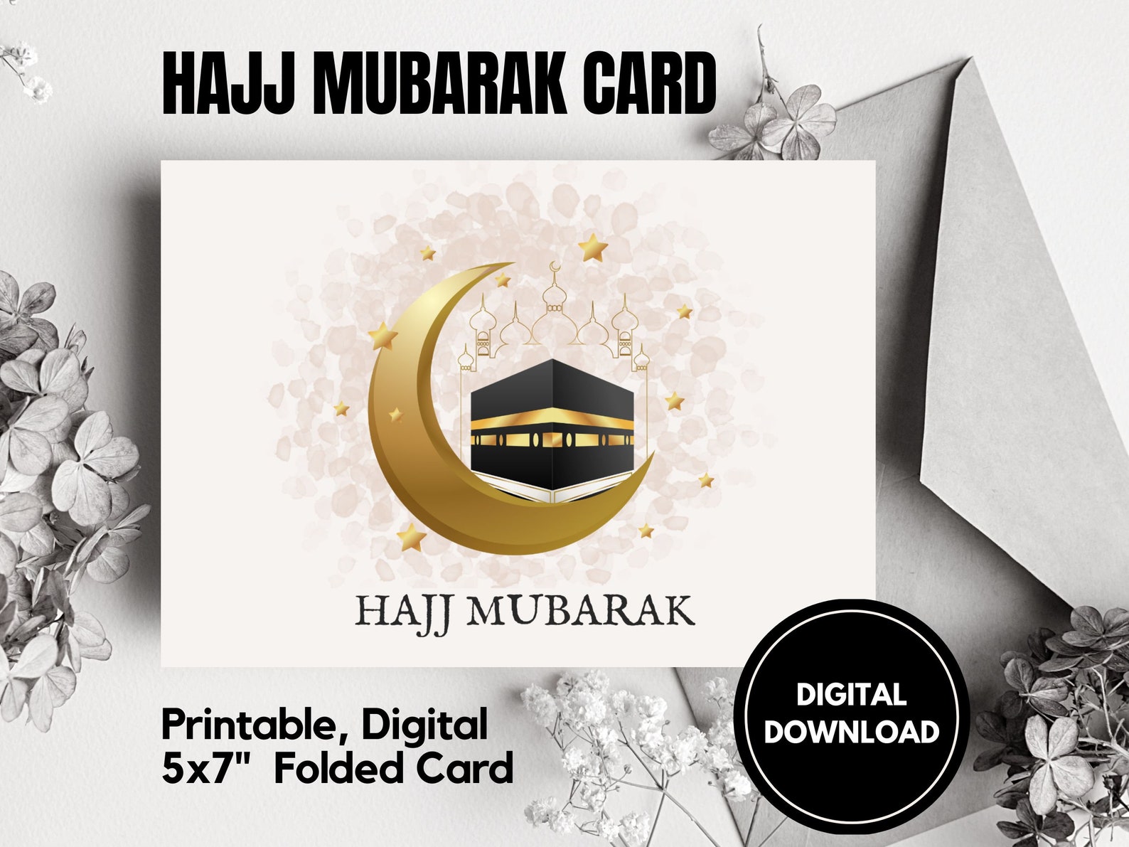 Instant Download Hajj Mubarak Card | Hajj Greeting Card | Printable ...