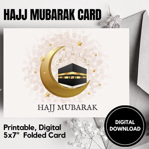 Instant Download Hajj Mubarak Card | Hajj Greeting Card | Printable ...