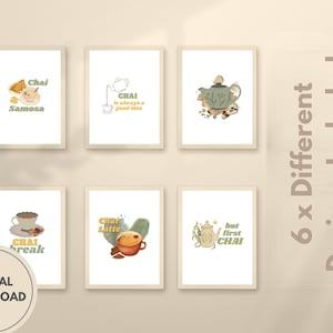 Chai Wall Arts | Set of 6 Chai Art Posters | Chai Posters| Chai ...