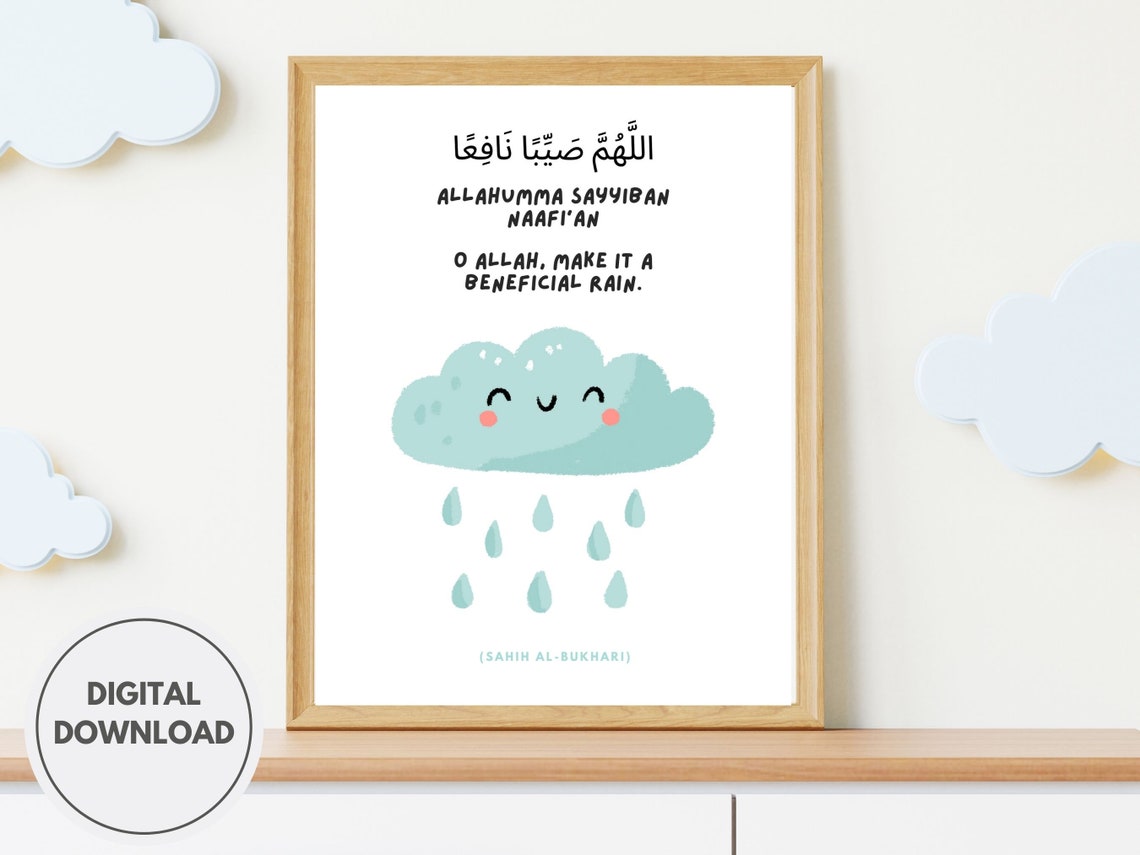 Wall Art for Dua for Rain| Set of 3 Printable Posters for Dua for When ...
