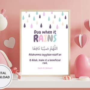 Wall Art for Dua for Rain| Set of 3 Printable Posters for Dua for When ...