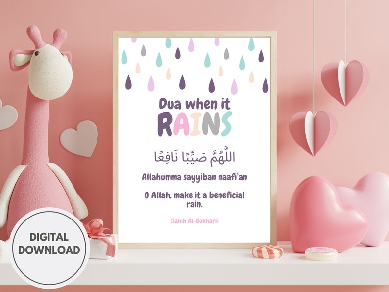 Wall Art for Dua for Rain| Set of 3 Printable Posters for Dua for When ...