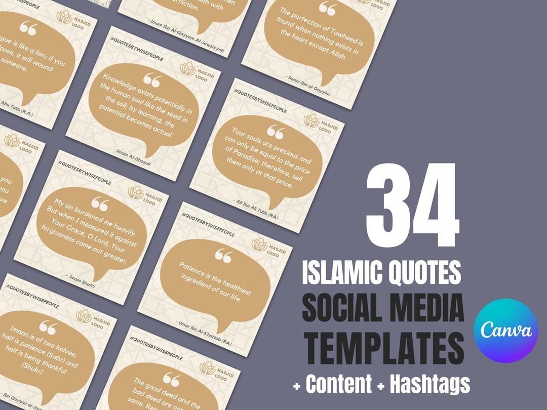 34 X Islamic Quotes Social Media Designs + Content + Hashtags | Islamic ...