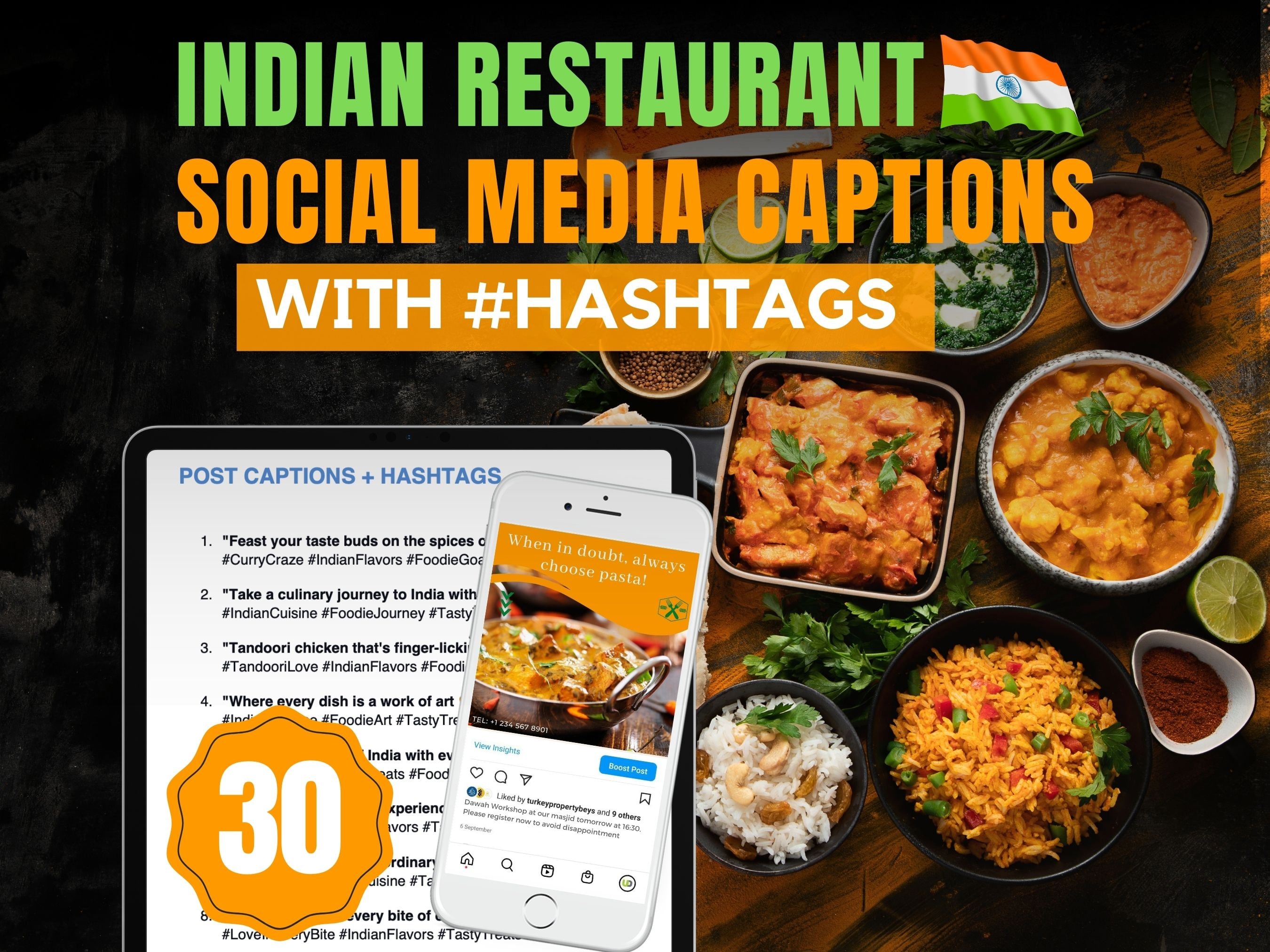 30 Indian Restaurant Social Media Captions, Indian Food Social Media ...