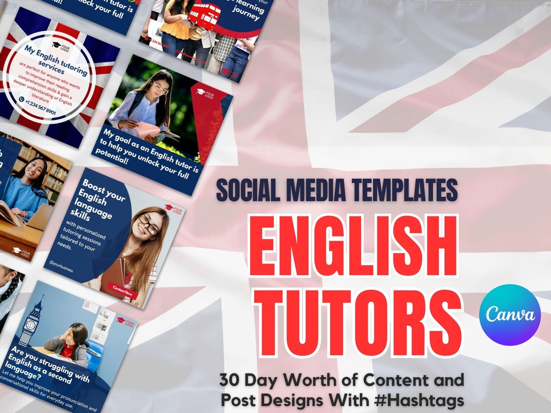 Social Media Templates for English Tutors Instagram Designs for English ...