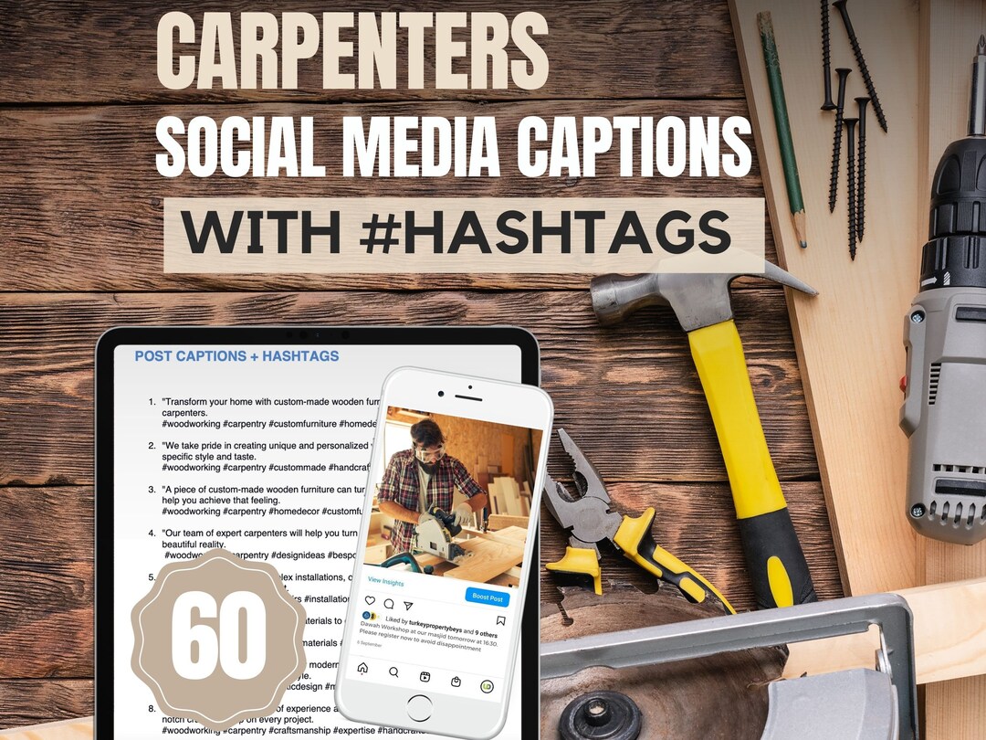 60 Captions for Carpenters and Carpentry Businesses With Hashtags ...