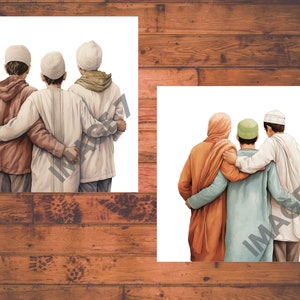 Clipart of 3 Best Muslim Friends / Clipart of Muslim Boys Besties in ...