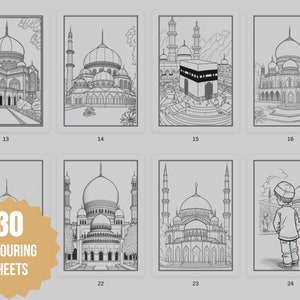 Masjid Colouring Book for Kids | Instant Download Masjid Coloring Pages ...