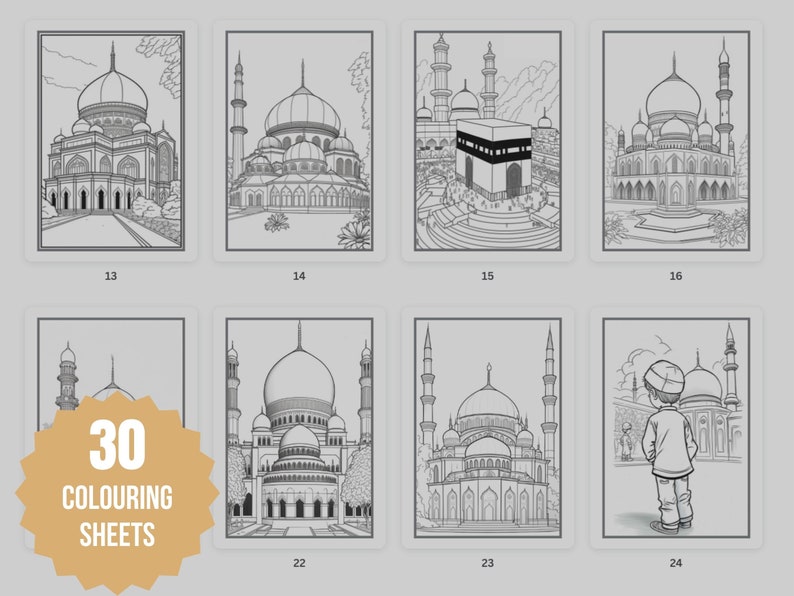 Masjid Colouring Book for Kids | Instant Download Masjid Coloring Pages ...