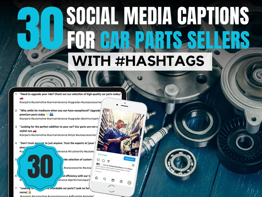 Social Media Captions for Car Parts Sellers | Social Media for Car ...