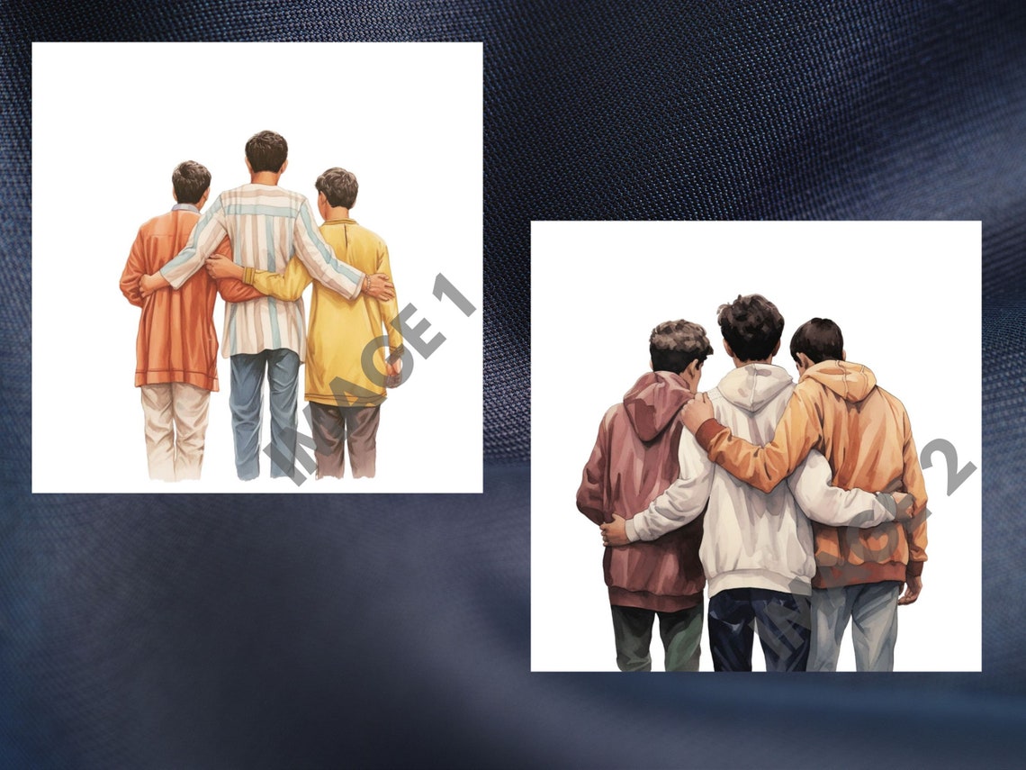 Clipart of 3 Best Muslim Friends / Clipart of Muslim Boys Besties in ...