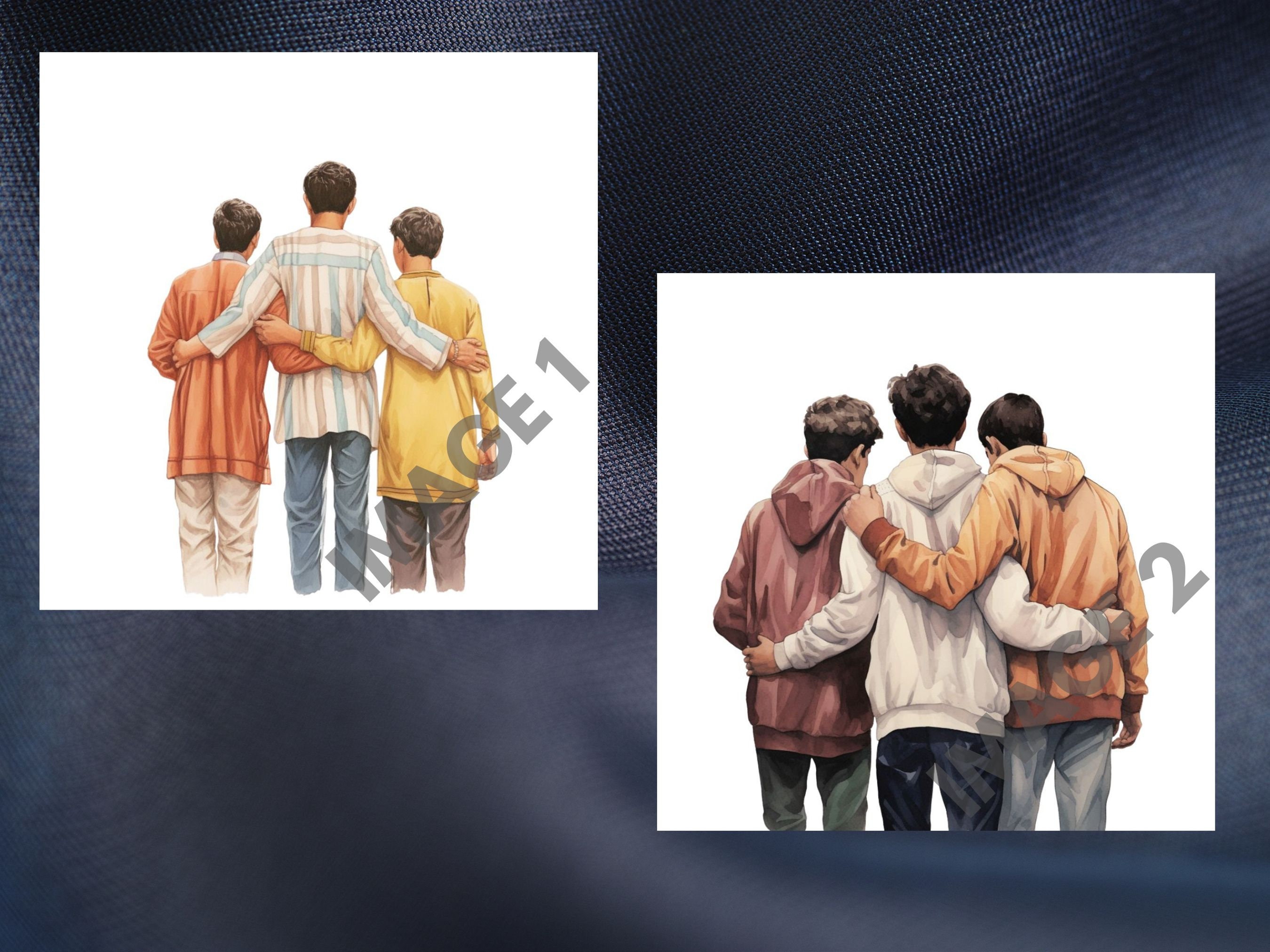 Clipart of 3 Best Muslim Friends / Clipart of Muslim Boys Besties in ...