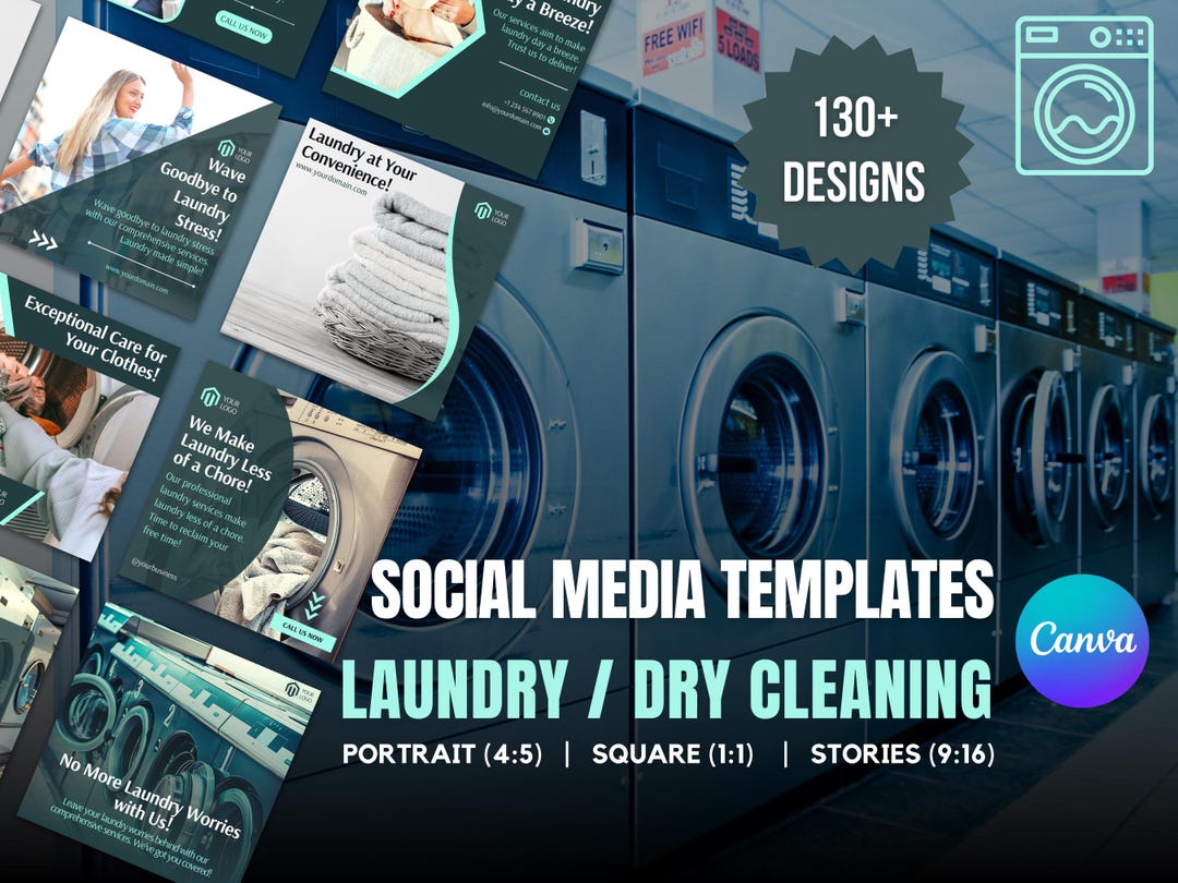 132 X Social Media Templates for Laundry Businesses | Instagram ...