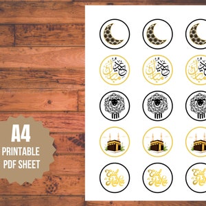 Eid Al Adha Mubarak Cupcake Toppers Printable | Printable Eid Mubarak ...