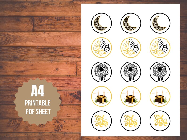 Eid Al Adha Mubarak Cupcake Toppers Printable | Printable Eid Mubarak ...