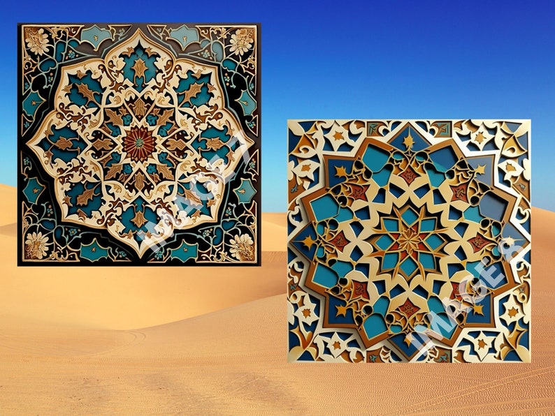 8 X AI Generated Images of Islamic Art / Islamic Tile Designs in PNG ...