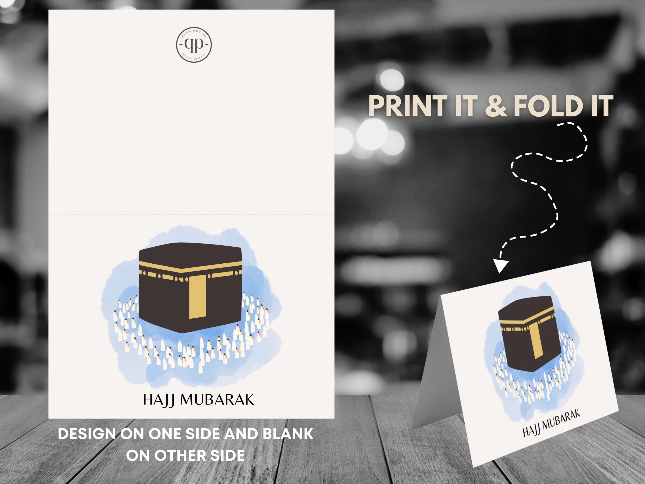 Digital Hajj Mubarak Greeting Card | Printable Hajj Congratulations ...