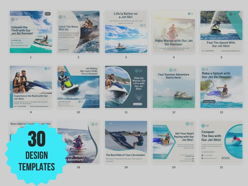 Social Media Templates for Jet Ski Rental Businesses | Instagram ...