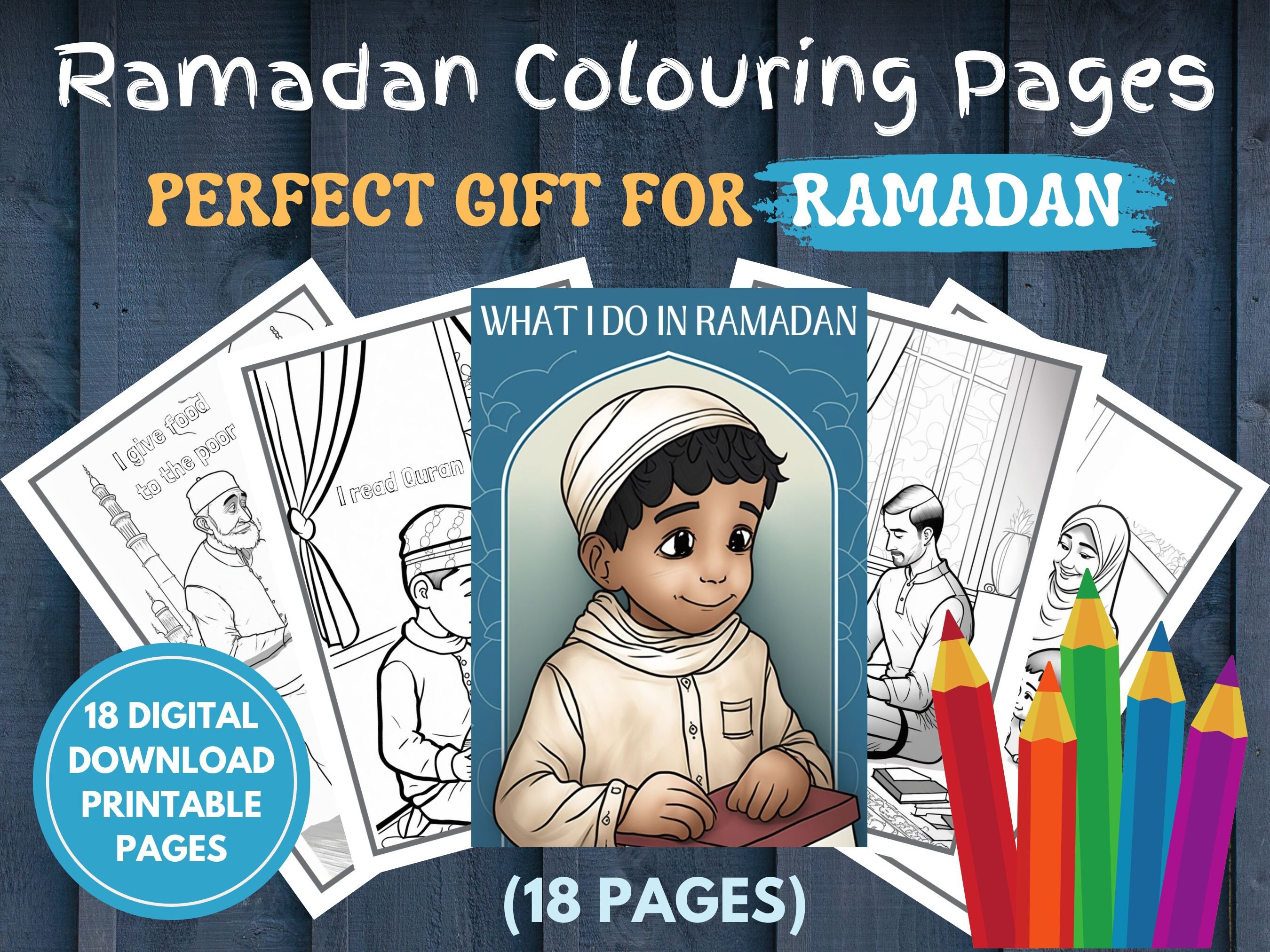 Ramadan Colouring Book for Kids | Instant Download Ramadan Coloring ...