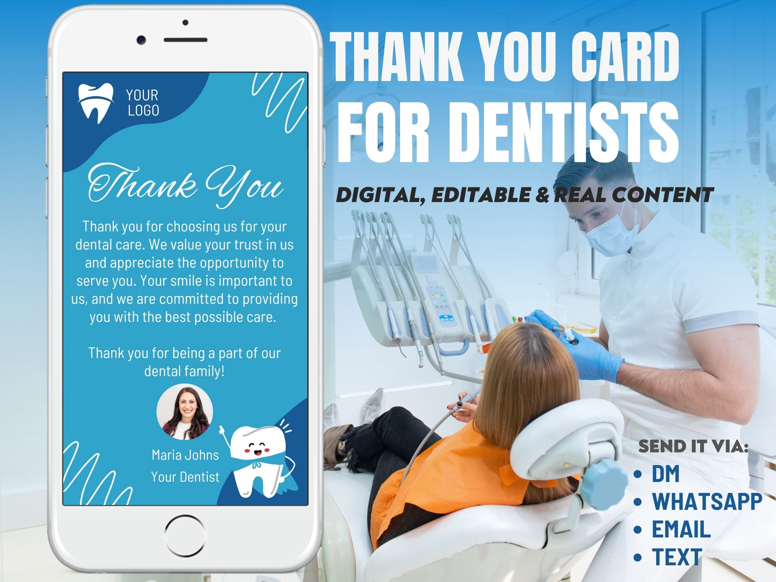 Thank You Card for Dentists | Digital Thank You Card for Dental Clinics ...