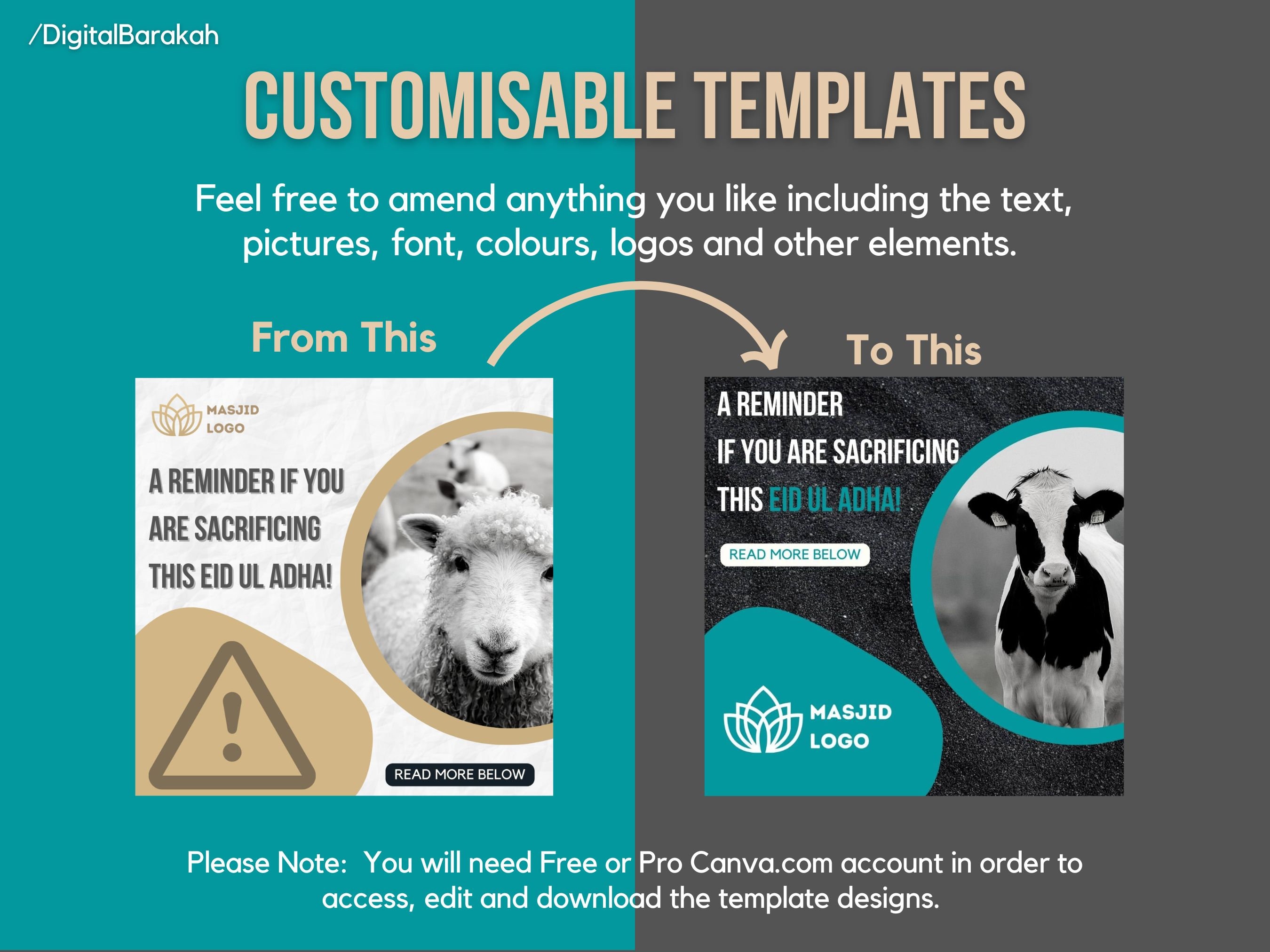 24 X Social Media Designs on Important Islamic Dates + Content ...