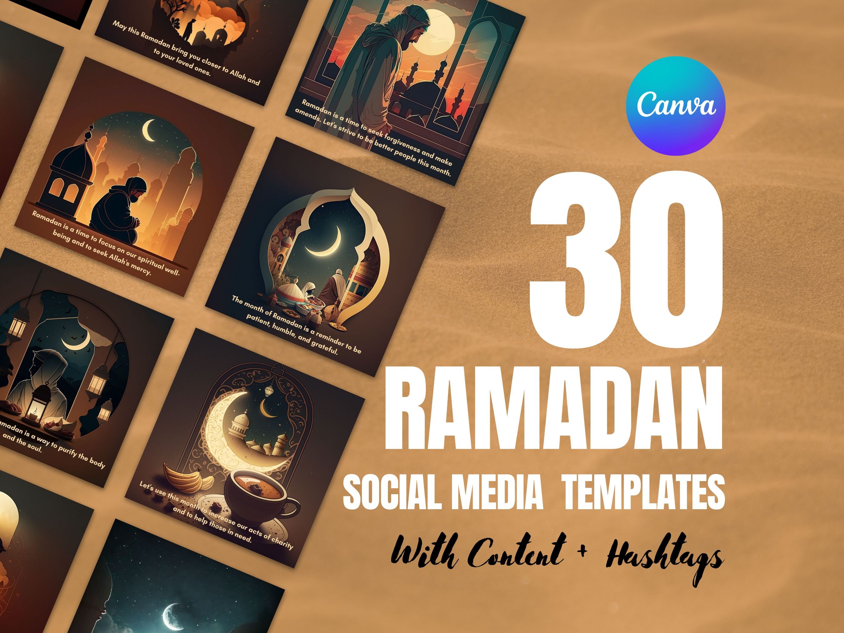 30x Illustrious Ramadan Social Media Designs + Content | Ramadan Social ...