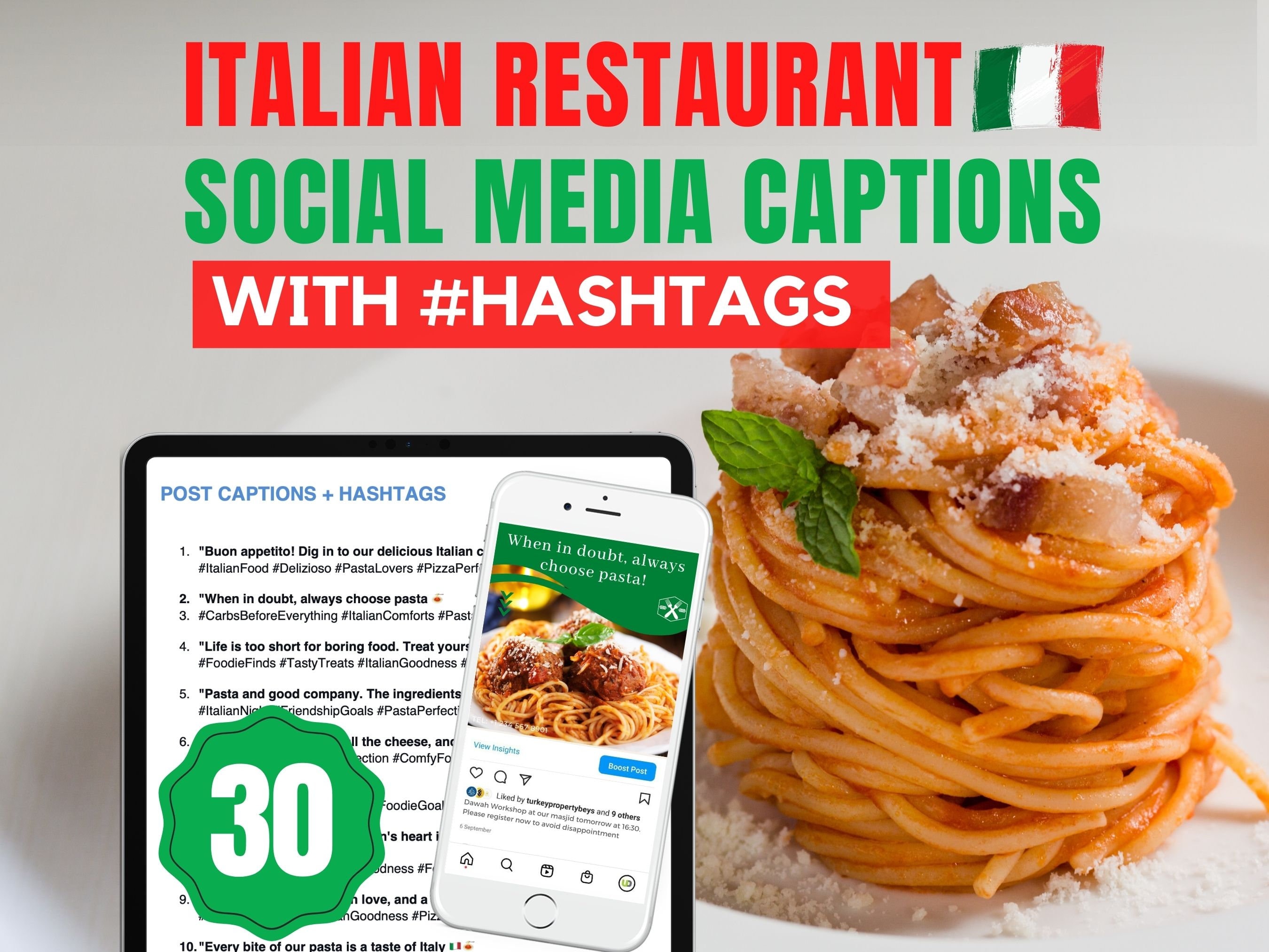 30 Italian Restaurant Media Captions, Italian Food Social Media Content ...