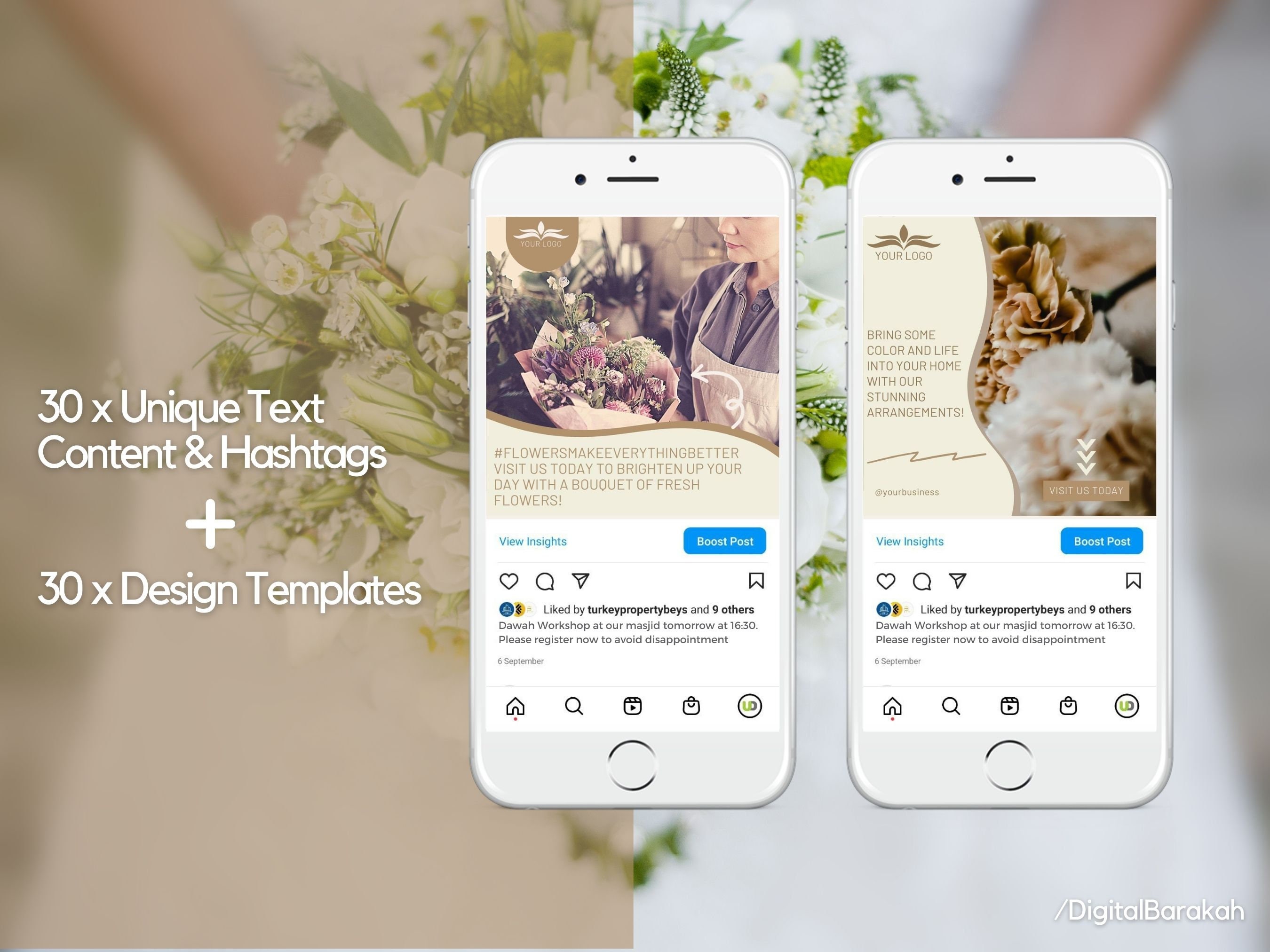 Flower Shop Instagram Templates | Social Media Designs for Florists ...