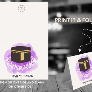Printable Hajj Mubarak Card | Hajj Mubarak Digital Greeting Card ...