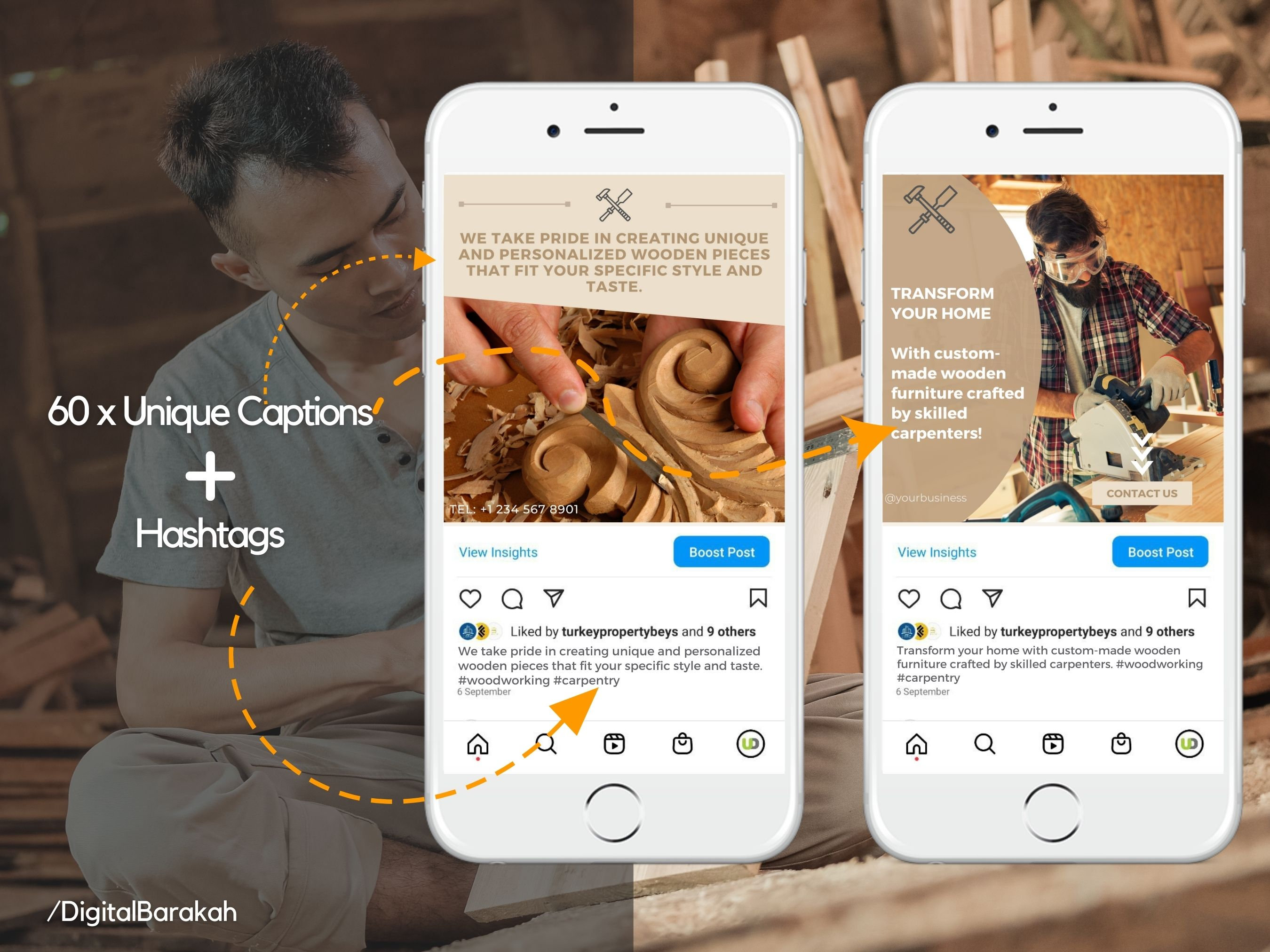 60 Captions for Carpenters and Carpentry Businesses With Hashtags ...